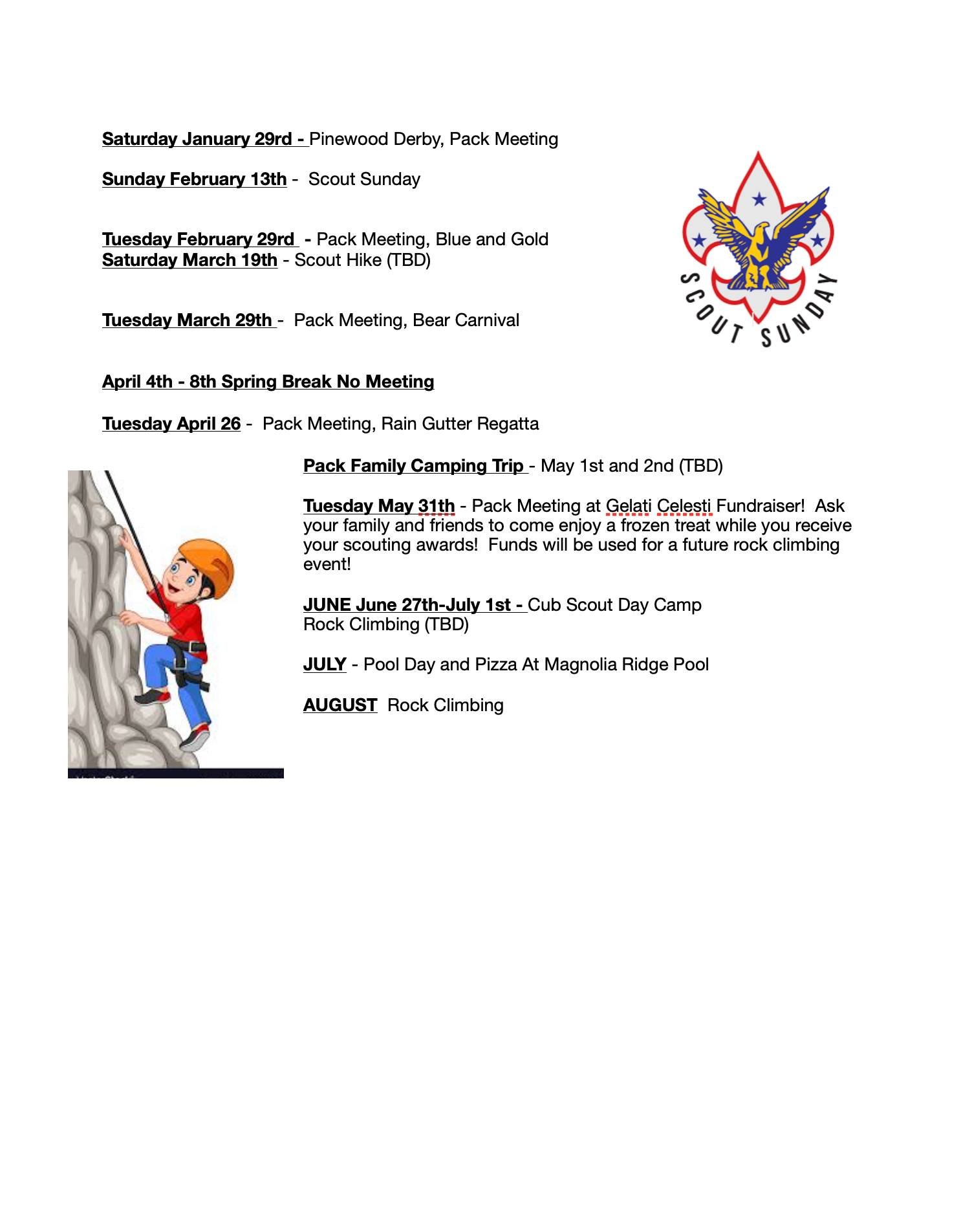 Tentative 2021 – 2022 Pack Calendar – Cub Scout Pack 744